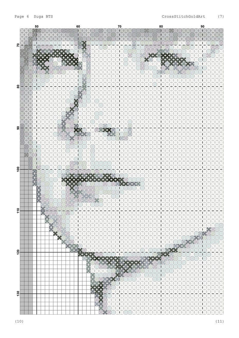 BTS Cross Stitch Pattern Bangtan Boys Embroidery PDF Suga BTS - Etsy