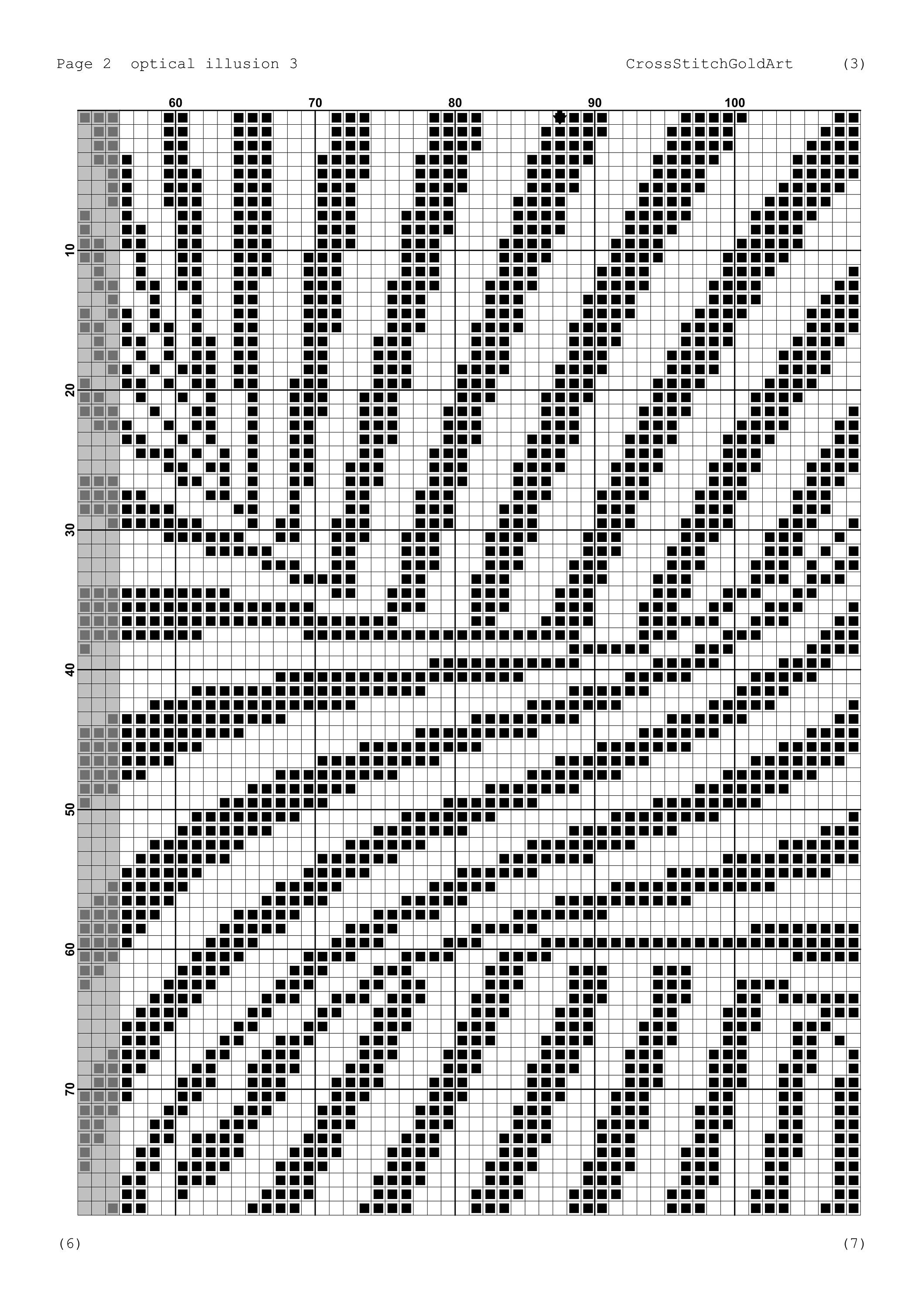 Optical Illusion Cross Stitch Pattern Black and White X-stitch ...
