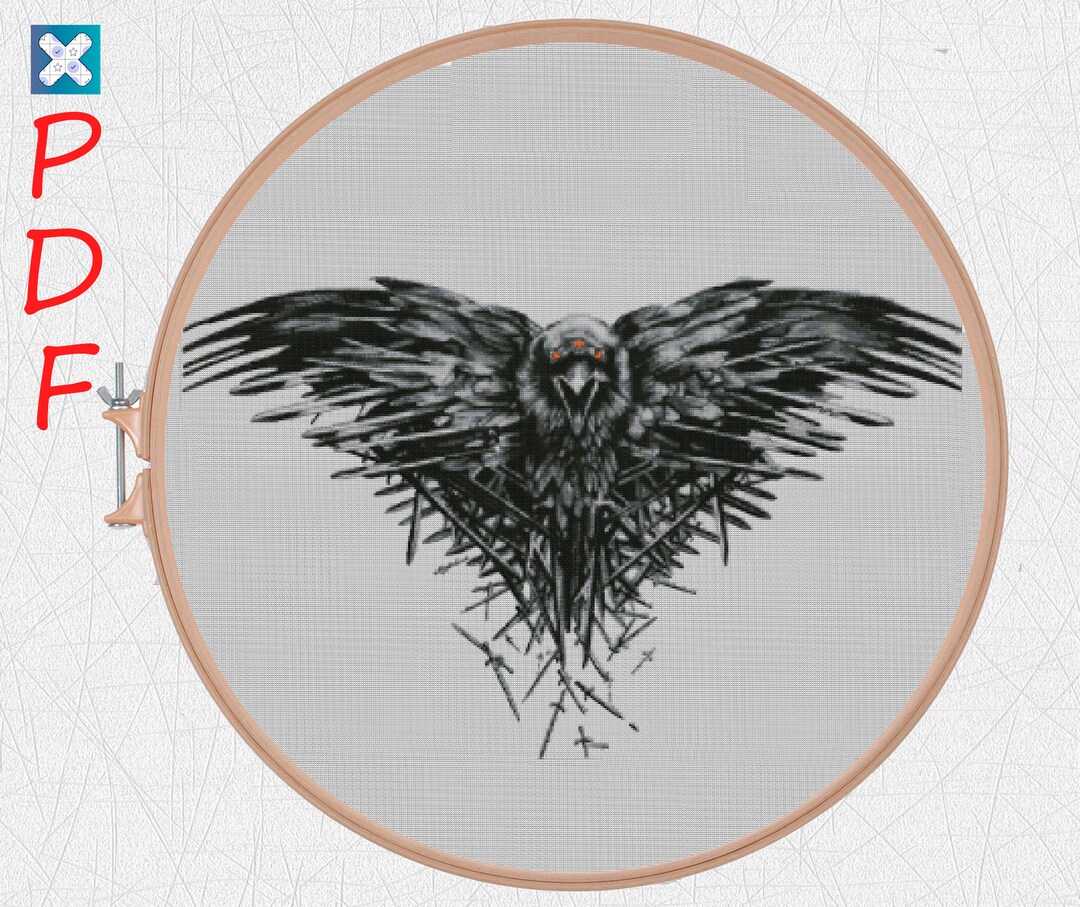 Crow Cross Stitch Pattern Viking Cross Stitch PDF X-stitch Printable ...