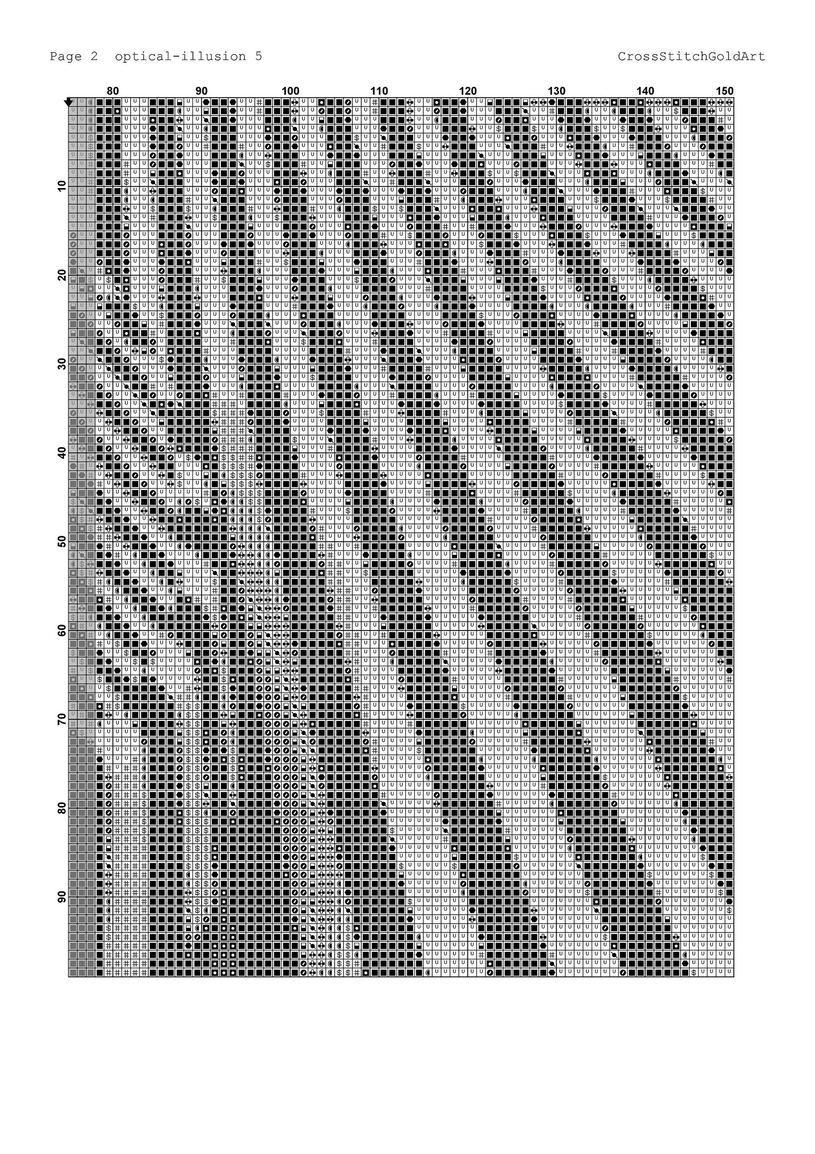 Optical Illusion Cross Stitch Pattern X-stitch Printable PDF Download ...