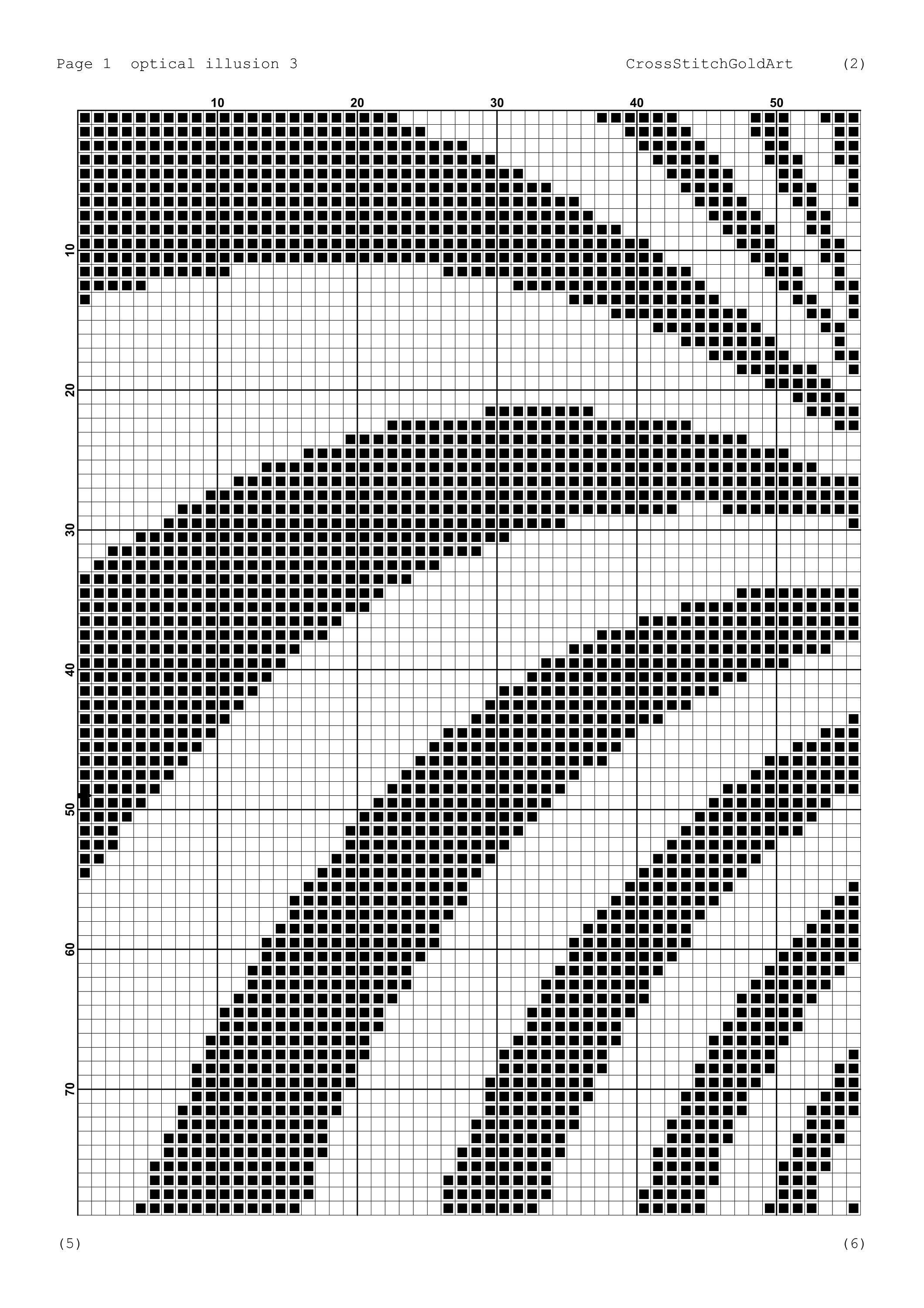 Optical Illusion Cross Stitch Pattern Black and White X-stitch ...