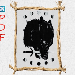 Werewolf Cross Stitch Pattern for Beginners Witch Embroidery Pattern ...