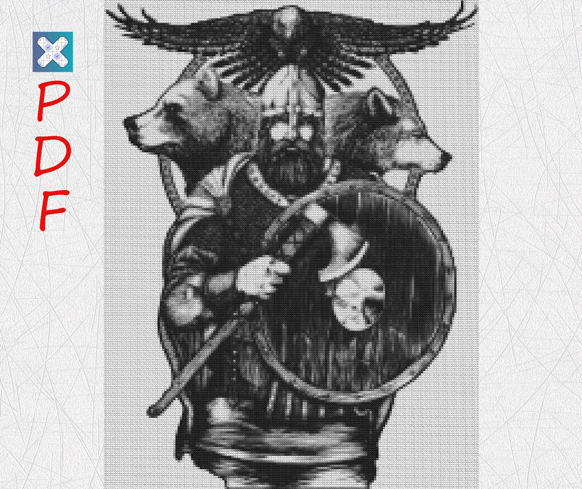 Viking Cross Stitch Pattern Celtic Vikings X-stitch Printable PDF ...