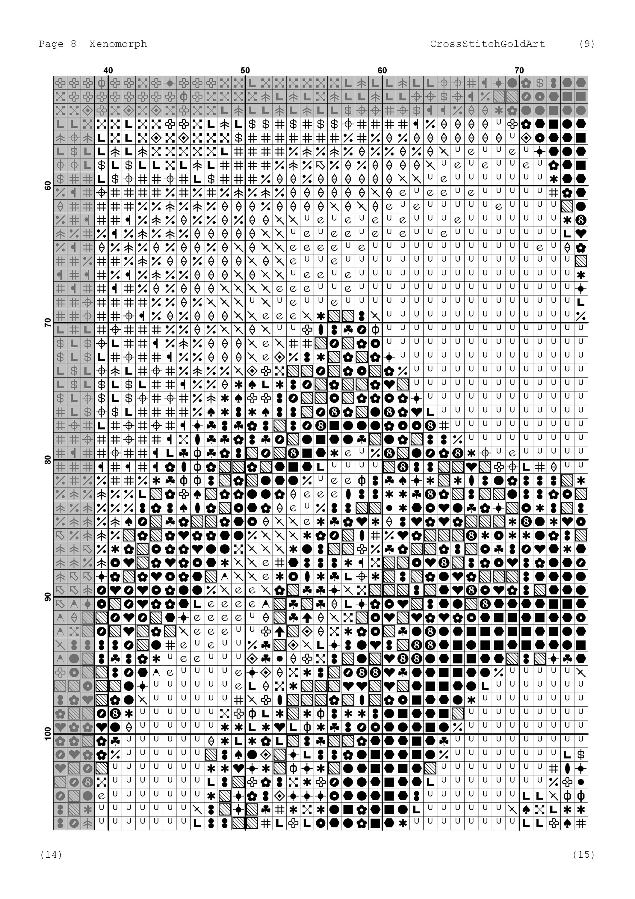 Alien Cross Stitch Pattern Xenomorph Alien Embroidery Aliens Scary ...