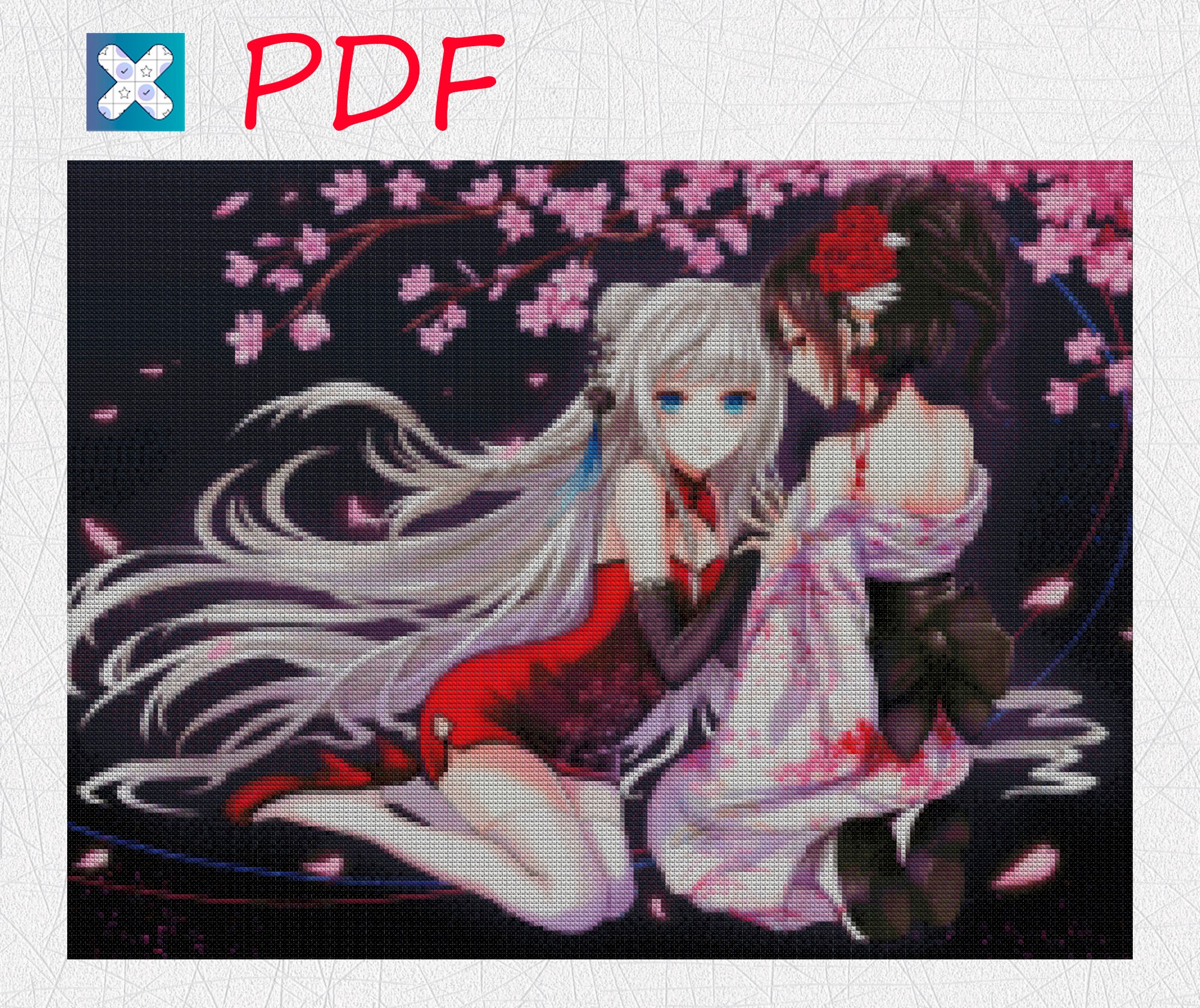 Anime Cross Stitch Pattern Anime Embroidery Pattern Japan Cross Stitch ...