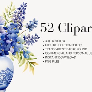Bluebonnet Flower Clipart Bundle | Watercolor Clipart | Wedding Bouquet ...