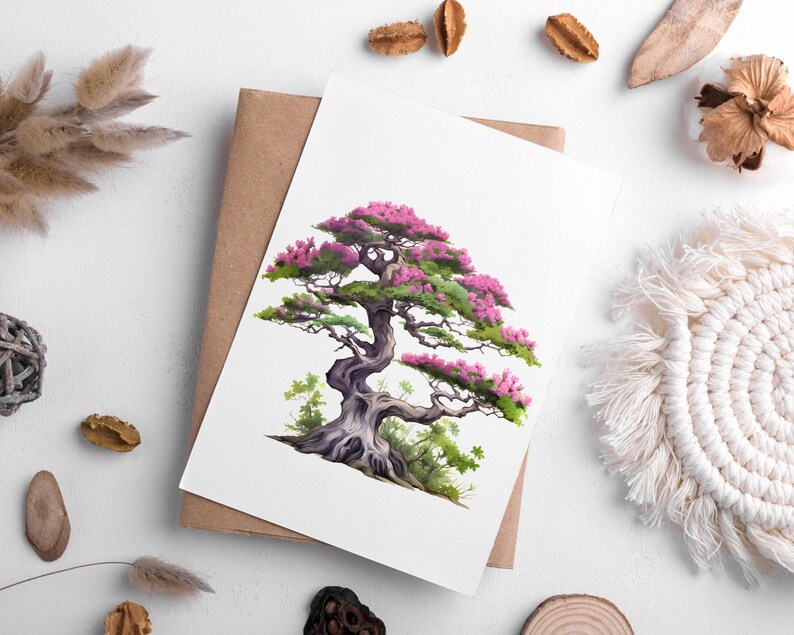 Bonsai Tree Watercolor Clipart | Bonsai PNG | Japanese Tree Art | Zen ...