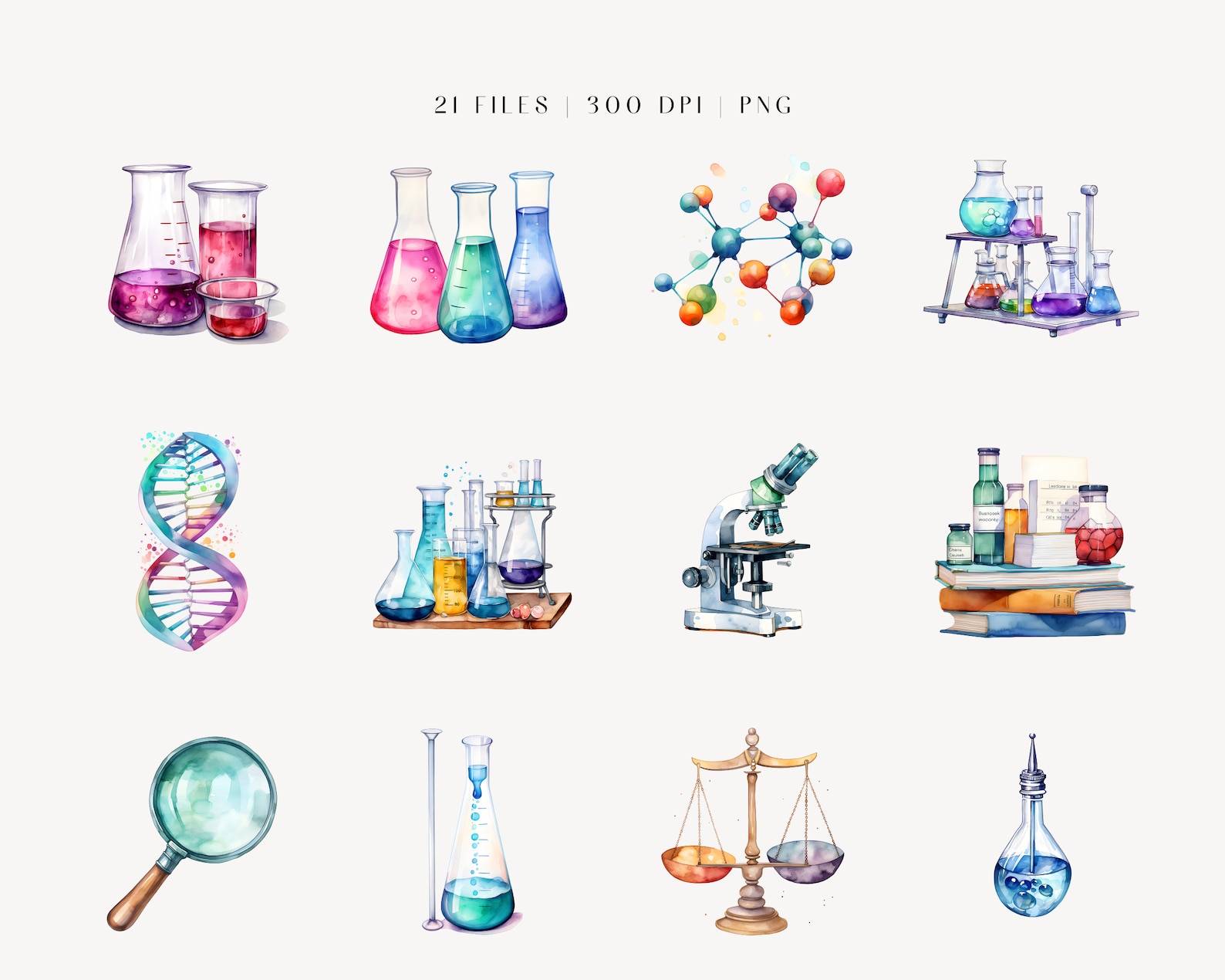 Chemistry Clipart Watercolor Clipart Bundle, Science Clipart ...