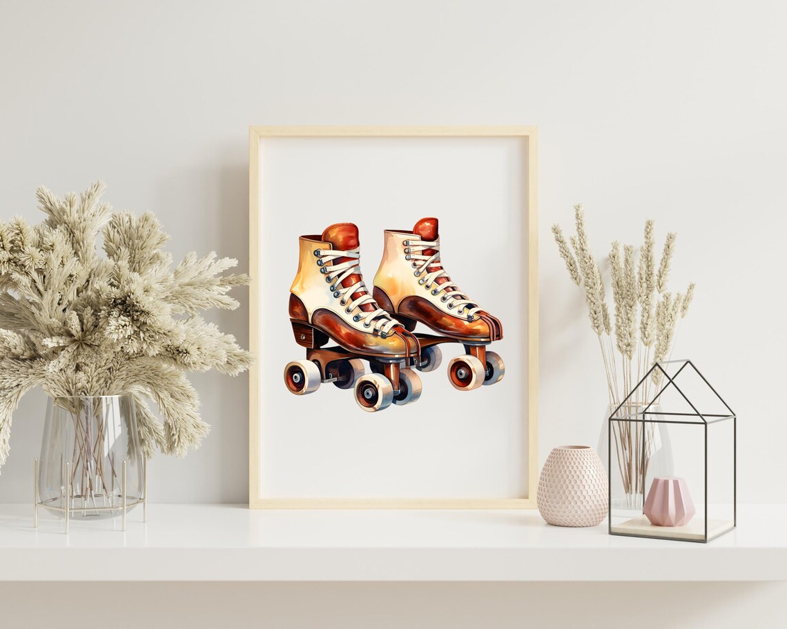 Roller Skates Clipart Bundle Retro Roller Skates Vintage Skating ...
