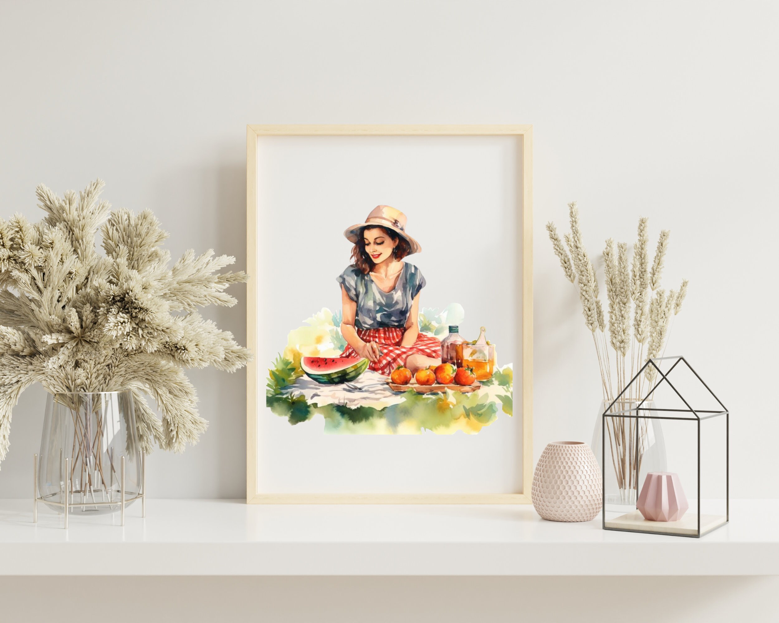 Watercolor Summer Picnic Clipart Bundle | Afternoon Picnic, Picnic ...