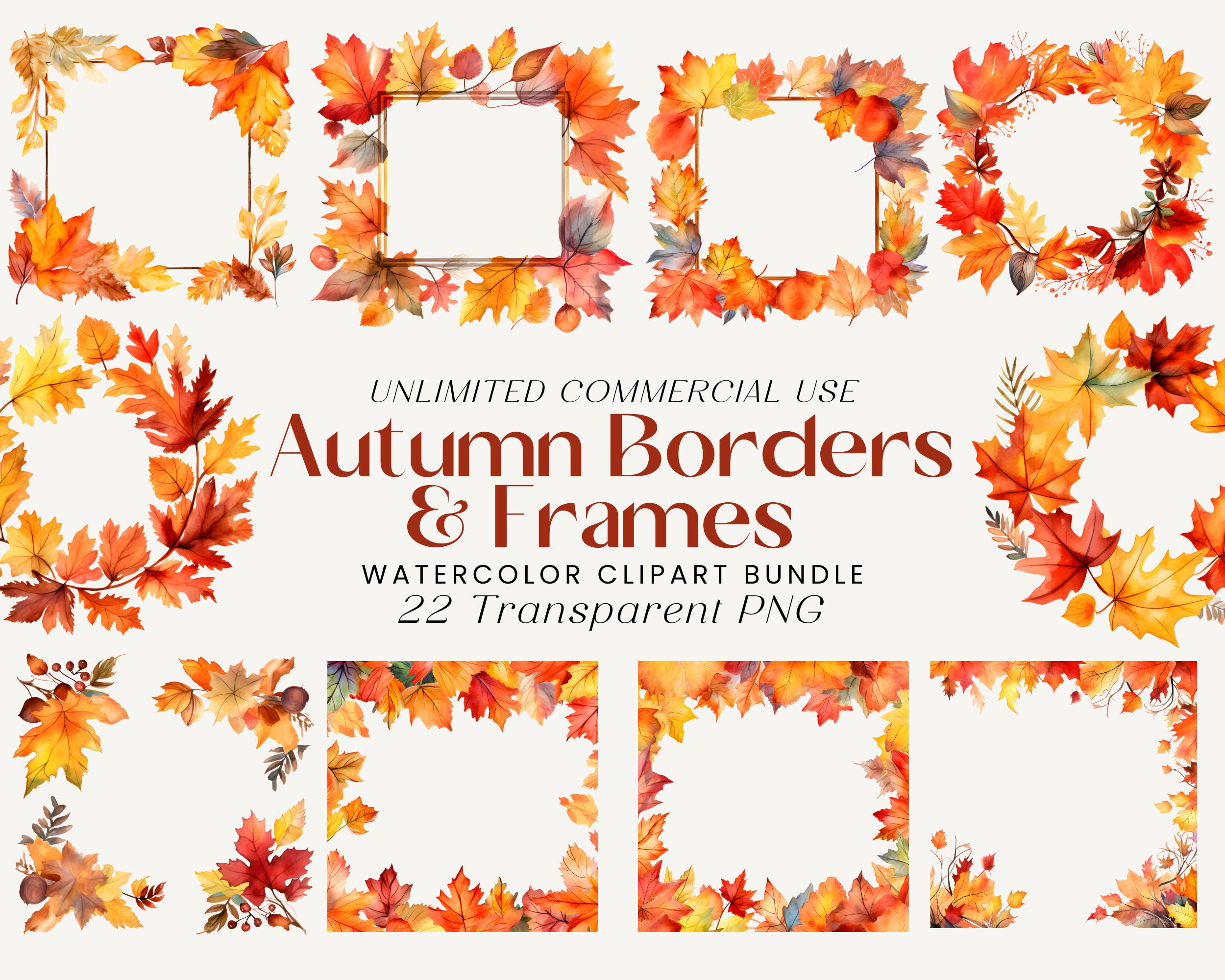 Autumn Leaves Borders and Frame Clipart | Fall Foliage Clipart | Maple ...