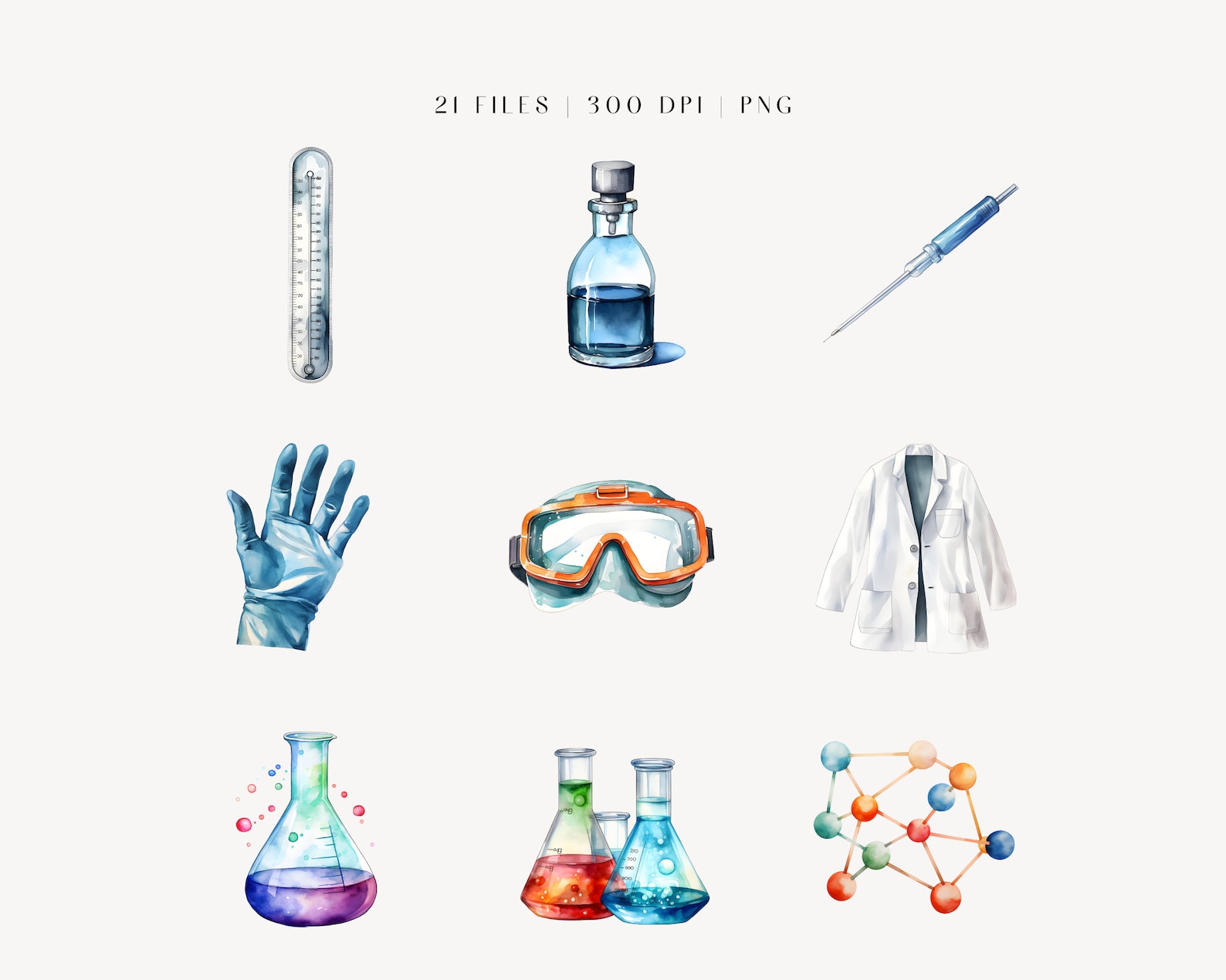 Chemistry Clipart Watercolor Clipart Bundle, Science Clipart ...