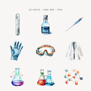 Chemistry Clipart | Watercolor Clipart Bundle, Science Clipart ...
