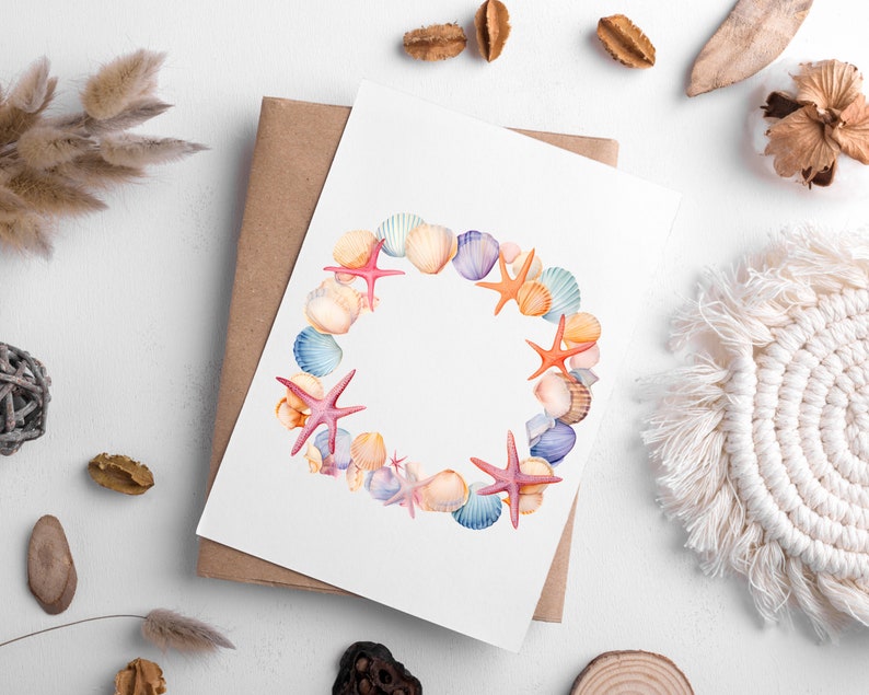 Seashell Borders Clipart Bundle | Wreaths and Frames, Seashell Frame ...