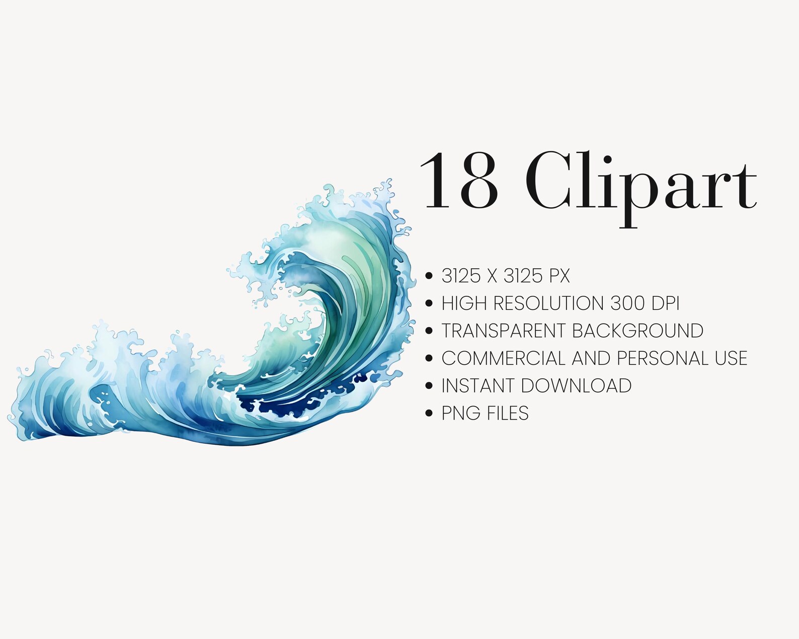 Wave Borders Clipart | Ocean Wave PNG | Water Border Design for ...