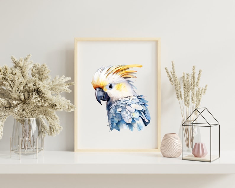 Watercolor Tropical Birds Clipart Bundle | Flamingo, Parrot, Falcon ...