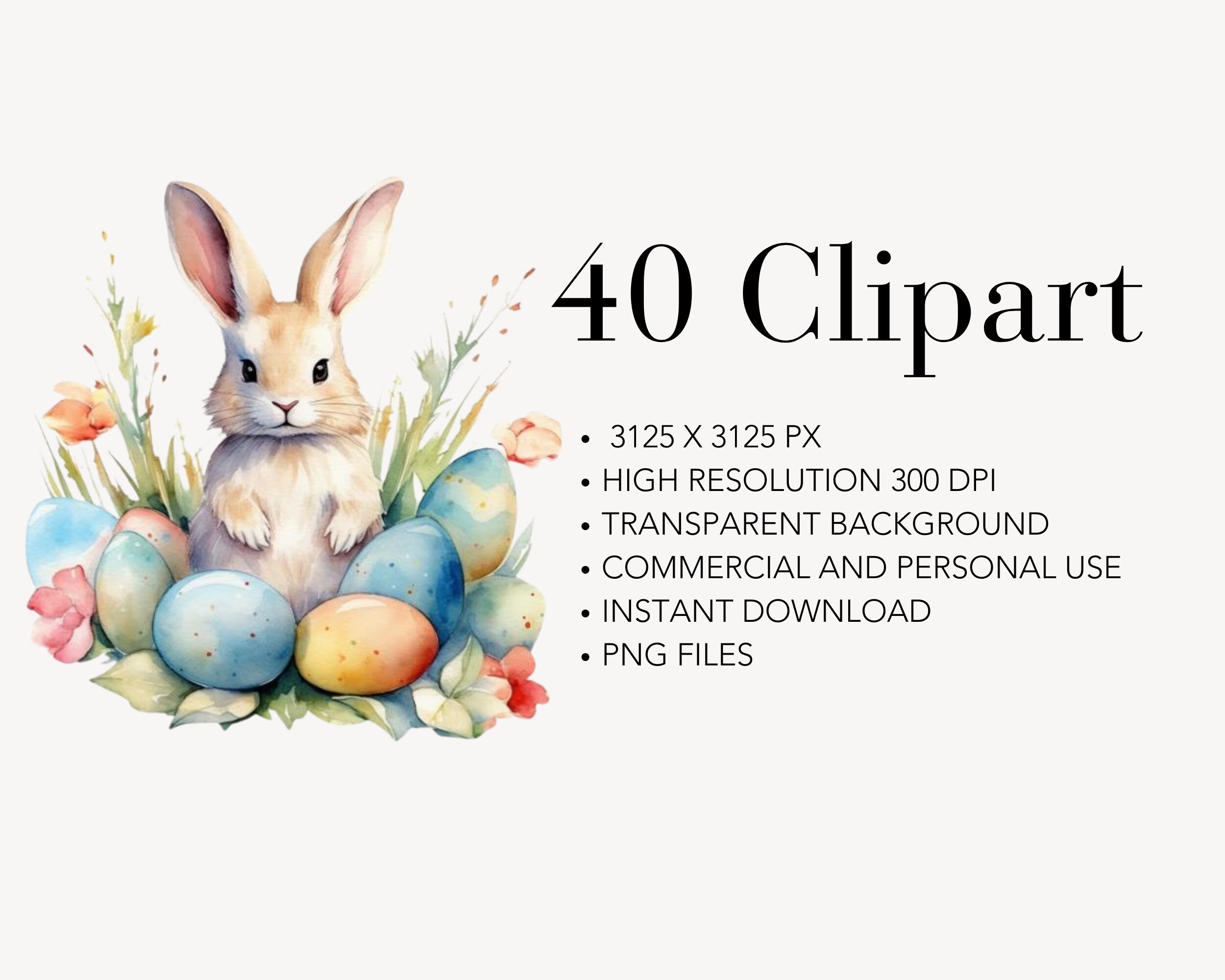 Easter Clipart Bundle Easter Clipart Watercolor Spring Clipart Easter ...