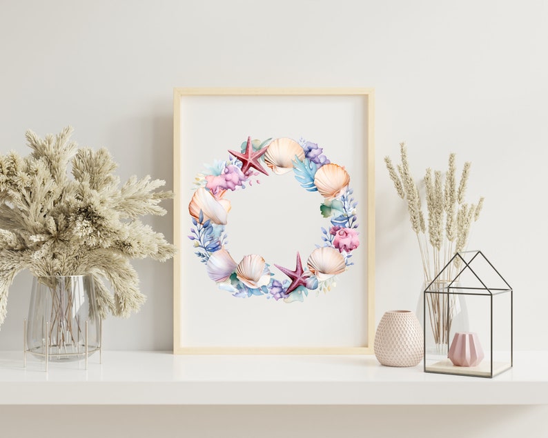 Seashell Borders Clipart Bundle | Wreaths and Frames, Seashell Frame ...