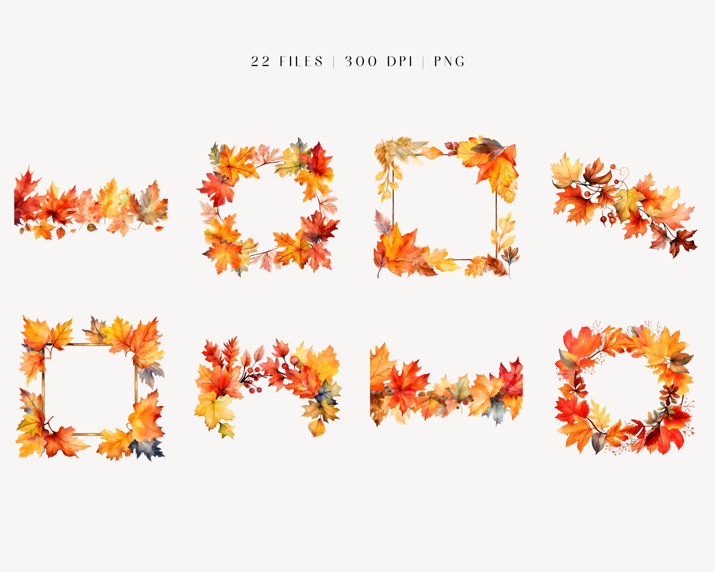 Autumn Leaves Borders and Frame Clipart | Fall Foliage Clipart | Maple ...