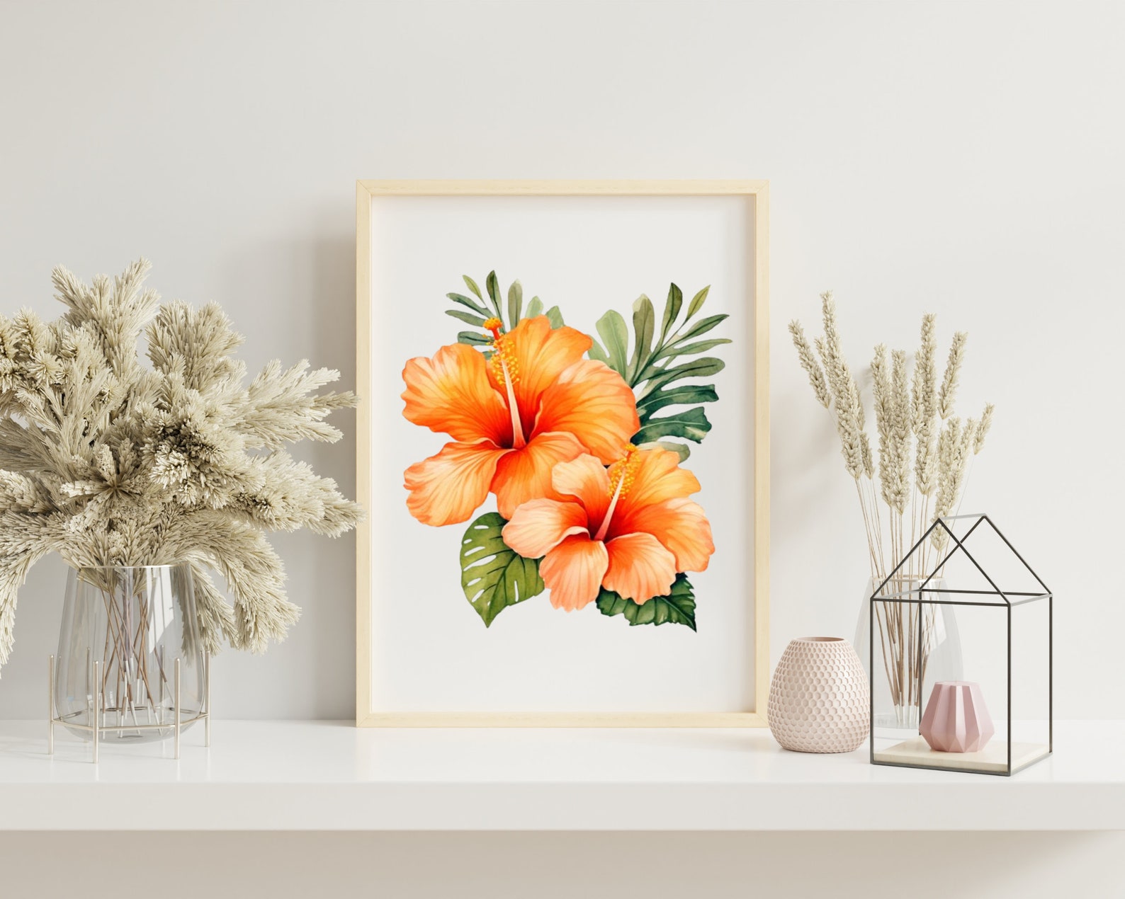 Hibiscus Watercolor Clipart Bundle | Tropical Flower, Exotic Flower ...