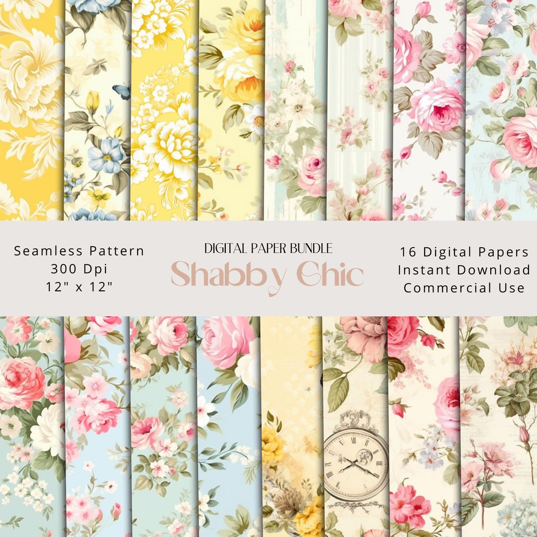 Shabby Chic Seamless Digital Paper | Vintage Paper, Wrapping Paper ...