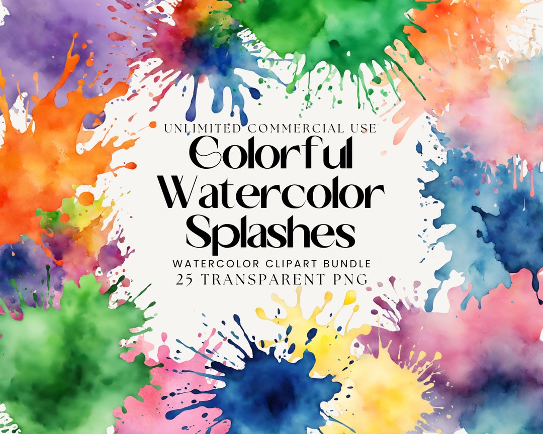 Colorful Watercolor Splash Clipart Pastel Watercolor Splash Clipart ...