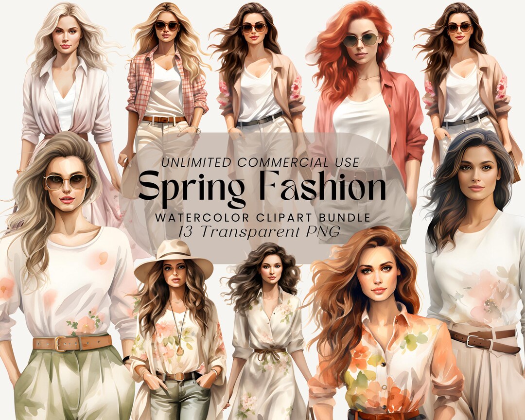 Spring Fashion Girls Clipart Bundle | Stylish Girl Clipart | Chic Girl ...