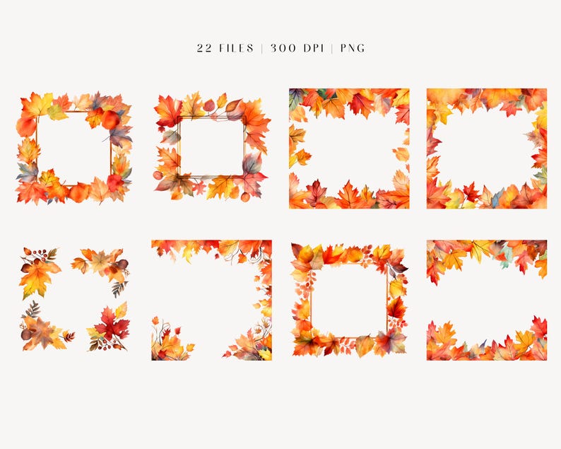 Autumn Leaves Borders and Frame Clipart | Fall Foliage Clipart | Maple ...