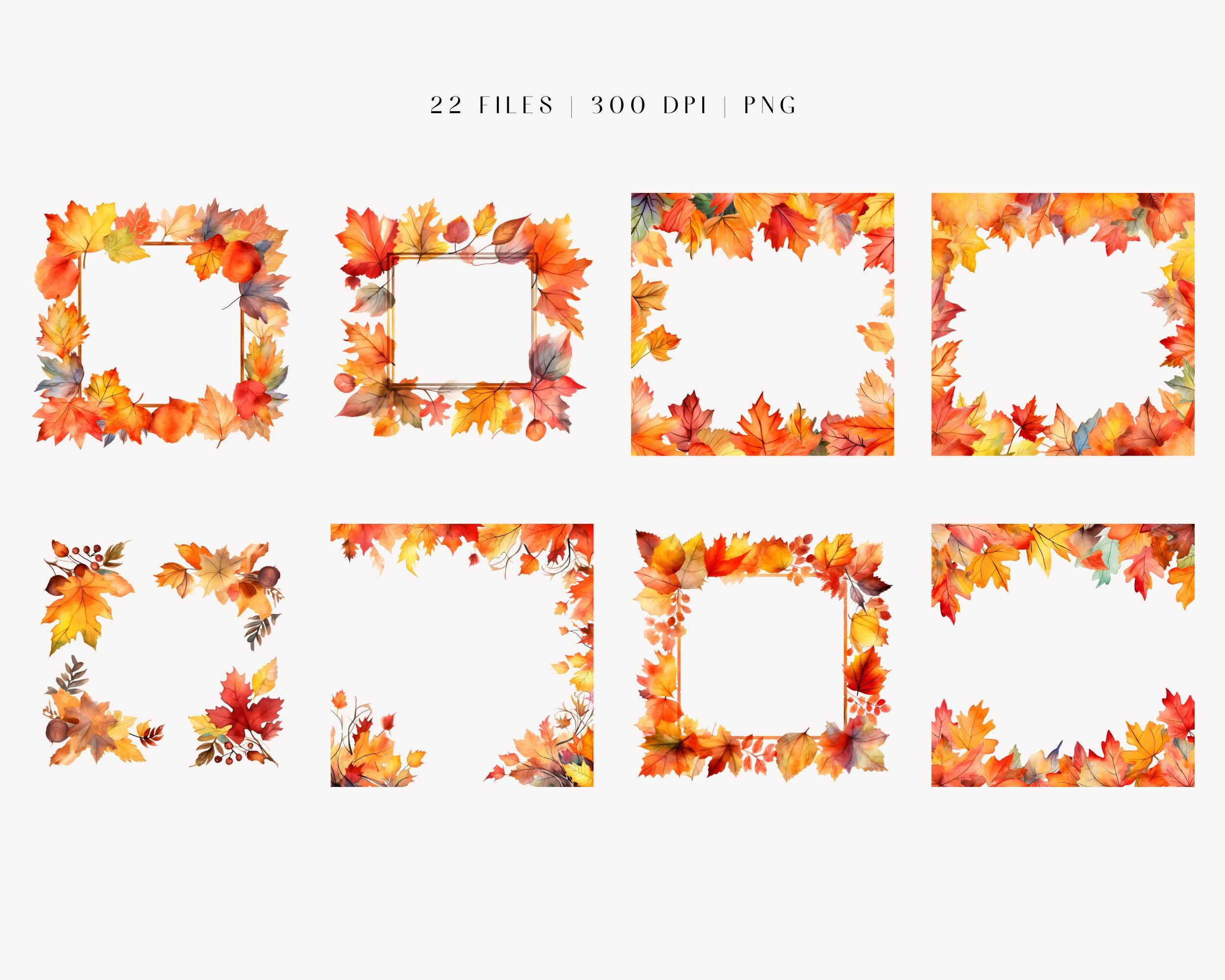 Autumn Leaves Borders and Frame Clipart | Fall Foliage Clipart | Maple ...