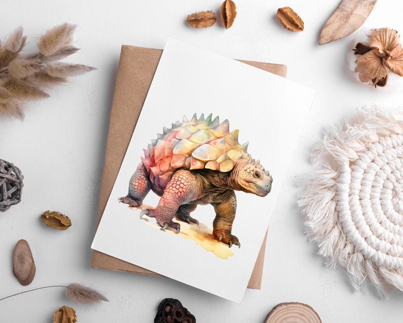 Ankylosaurus Watercolor Clipart | Dinosaur Clipart | Prehistoric ...