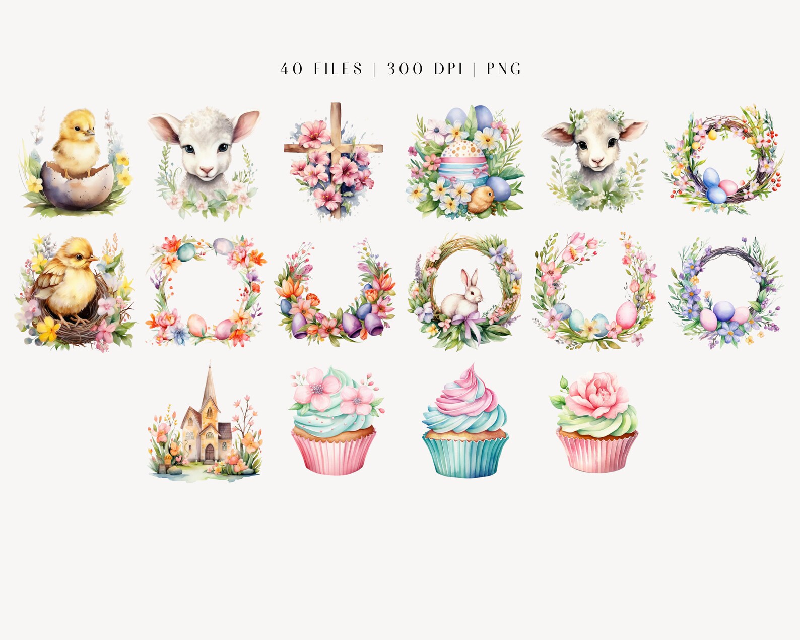 Easter Clipart Bundle Easter Clipart Watercolor Spring Clipart Easter ...