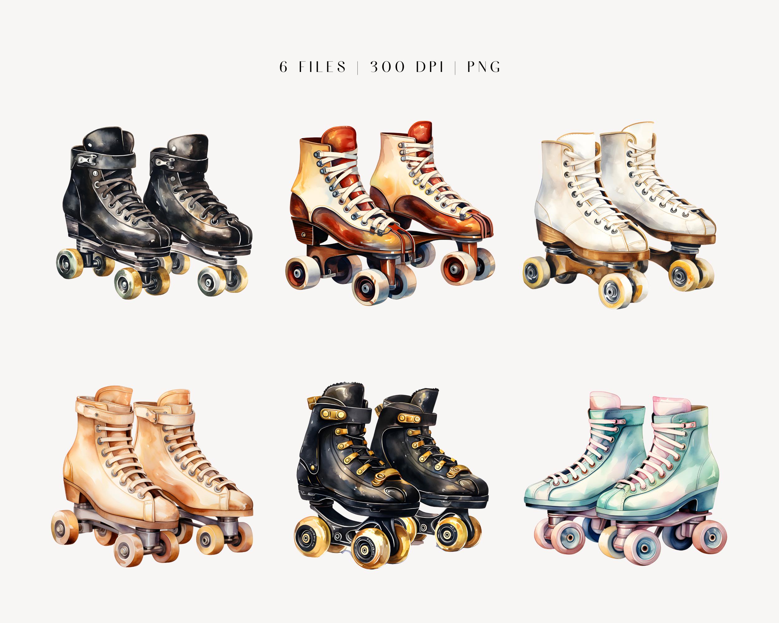 Roller Skates Clipart Bundle | Retro Roller Skates | Vintage Skating ...