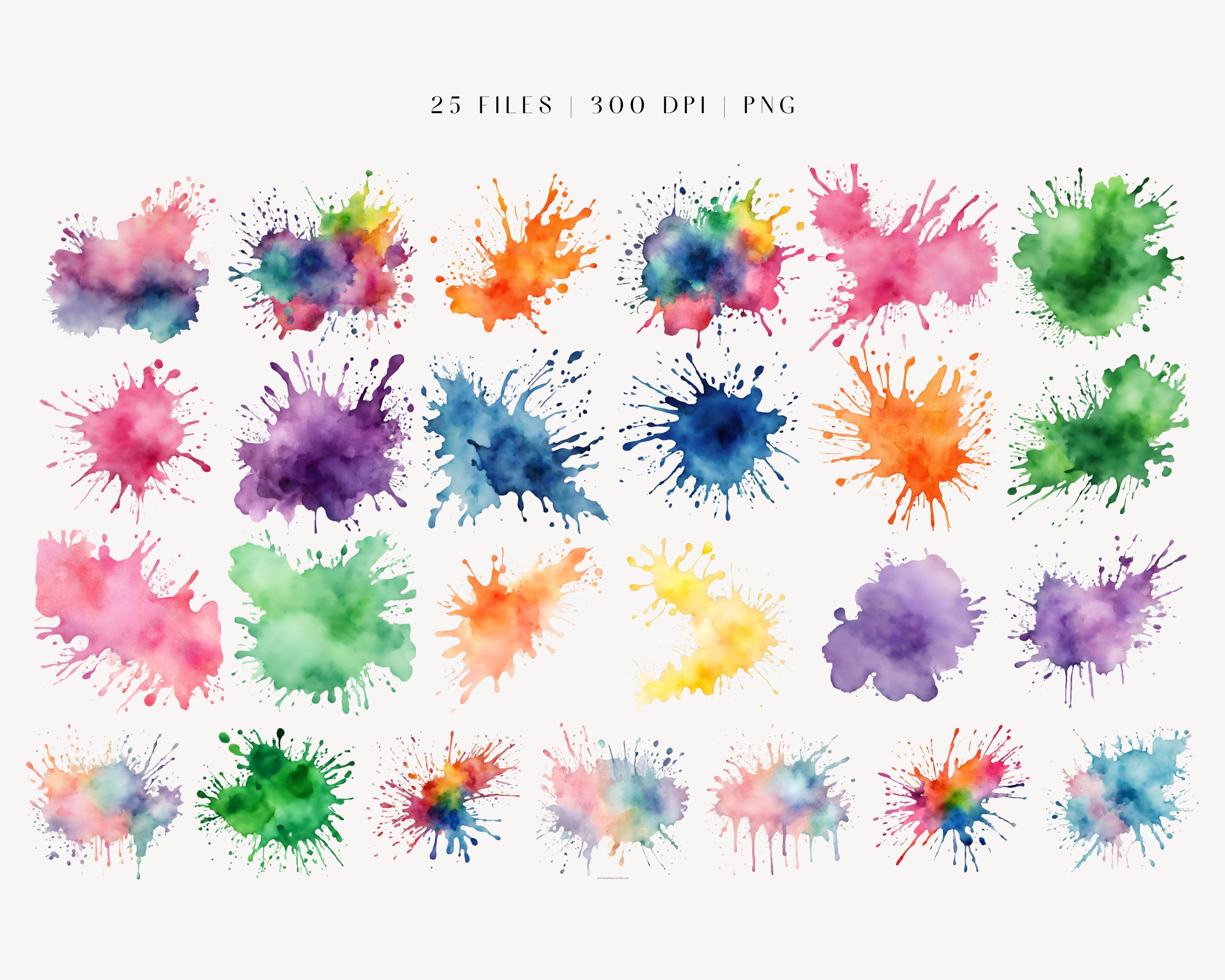 Colorful Watercolor Splash Clipart Pastel Watercolor Splash Clipart ...