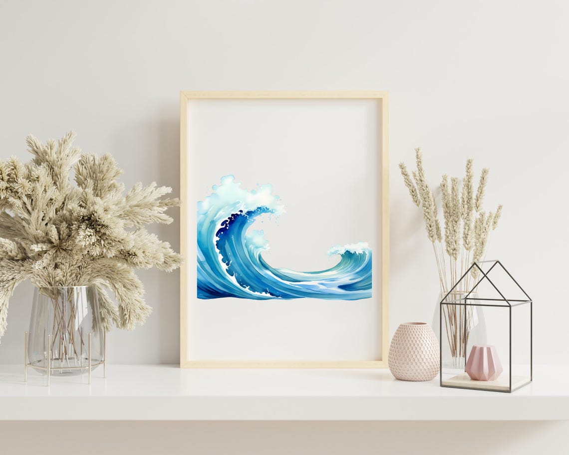 Wave Borders Clipart | Ocean Wave PNG | Water Border Design for ...