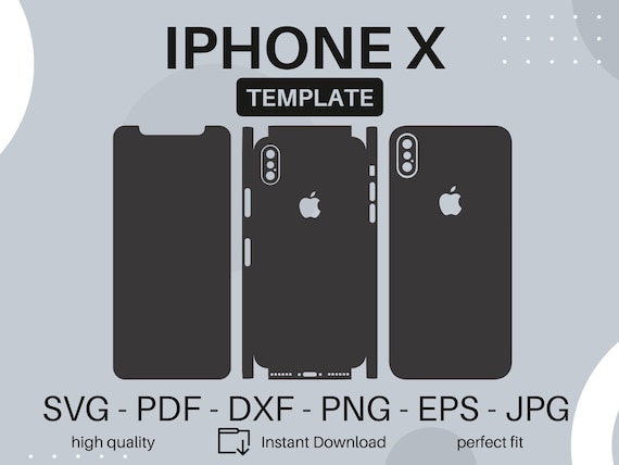 Apple Iphone X Template SVG PDF DXF Png Eps Jpg Skin - Etsy