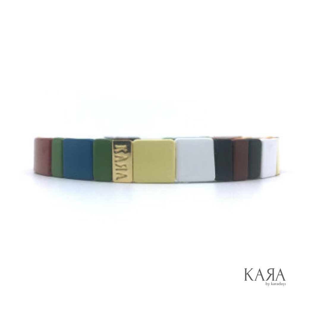 Rainbow Festival Enamel Tile Beads, Colorblock Bracelets, Enamel Beads ...