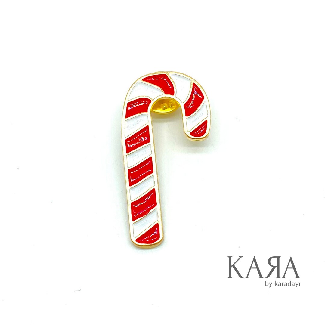 Vintage Christmas Candy Cane Brooch Pin, Crystal Xmas Holiday Jewelry ...