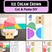 Ice Cream Printable Crown Template Fun Kids Craft Printable Cut Paste ...