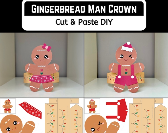 Gingerbread Man Printable Crown Template Build Your Own Christmas Hat ...