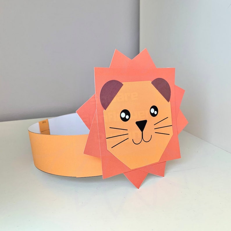 Lion Printable Crown Template Pretend Play Craft Template Printable Cut ...