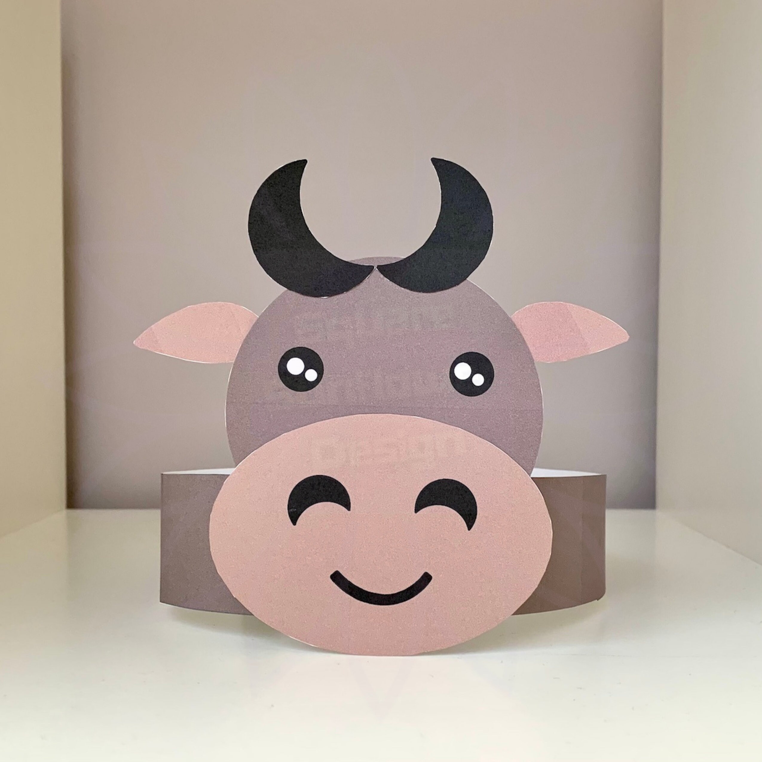Kids Cow Headband Costume Pretend Play, Assemble Your Own Color Your ...