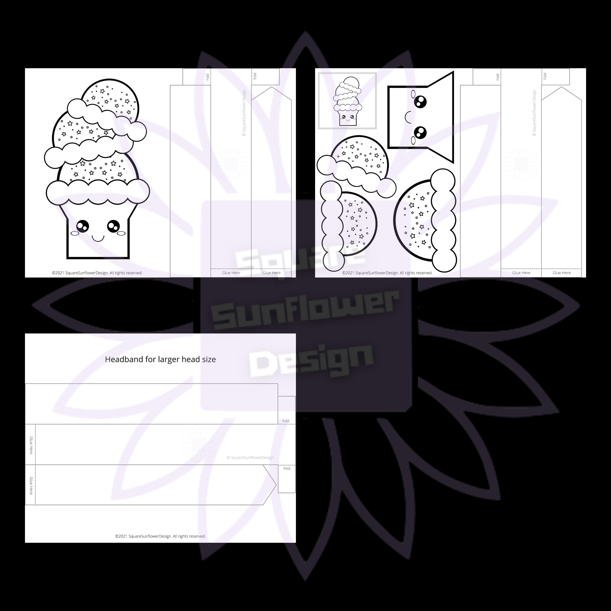 Ice Cream Printable Crown Template Fun Kids Craft Printable Cut Paste ...