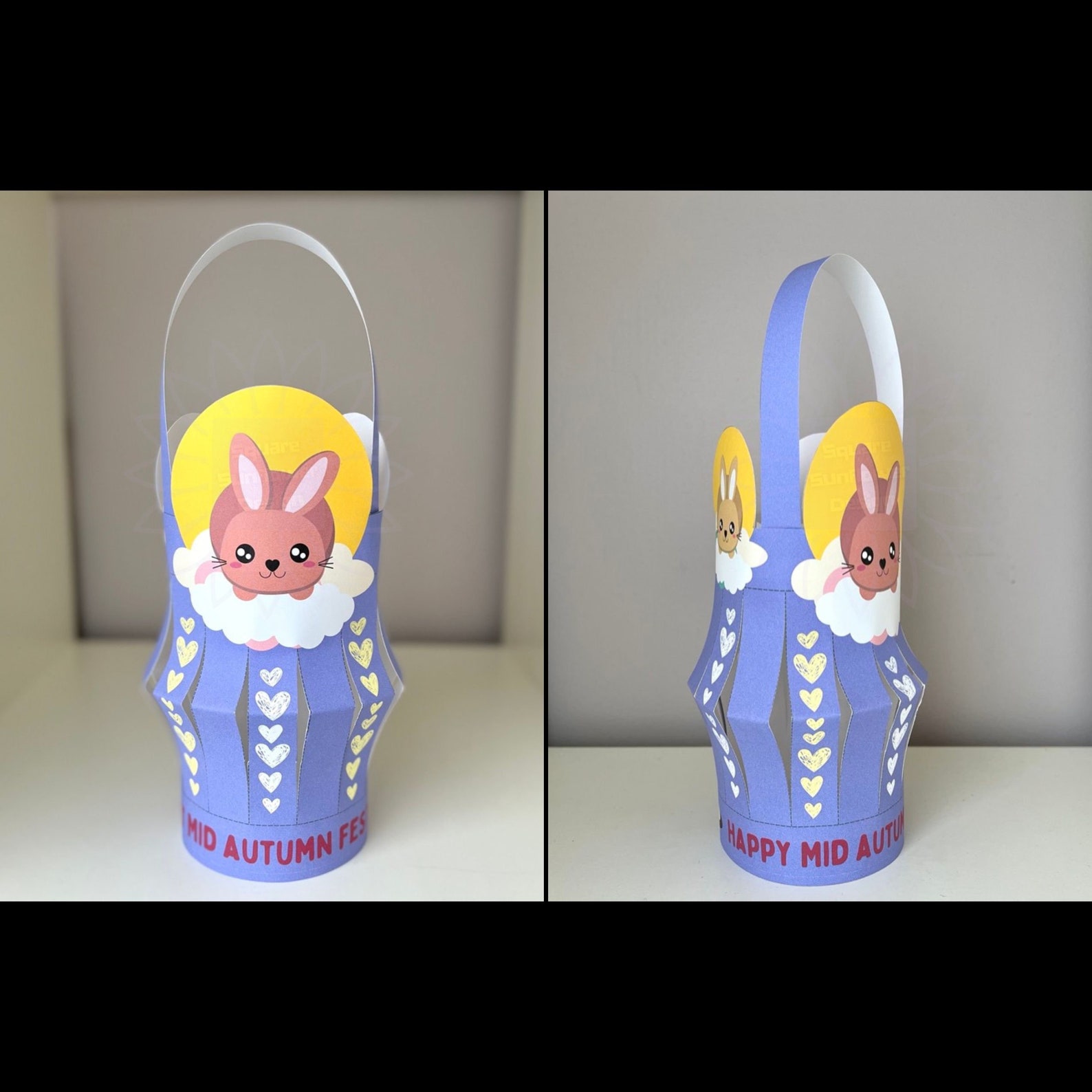 Rabbit Lantern Template: Mid-autumn Festival Kids Craft (digital ...