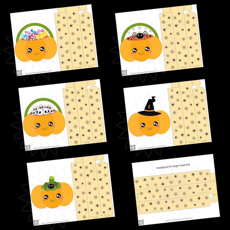 Pumpkin Printable Crown Template Kawaii Kids Craft Printable Cut and ...