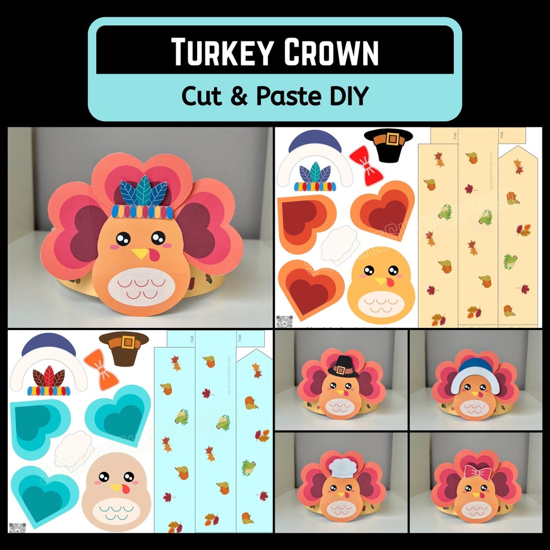 Thanksgiving Turkey Craft Kids Printable Crown DIY Build A Turkey ...