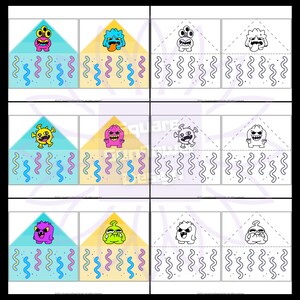Kids Monsters Paper Crown Printable, Origami Crown Template, Preschool ...