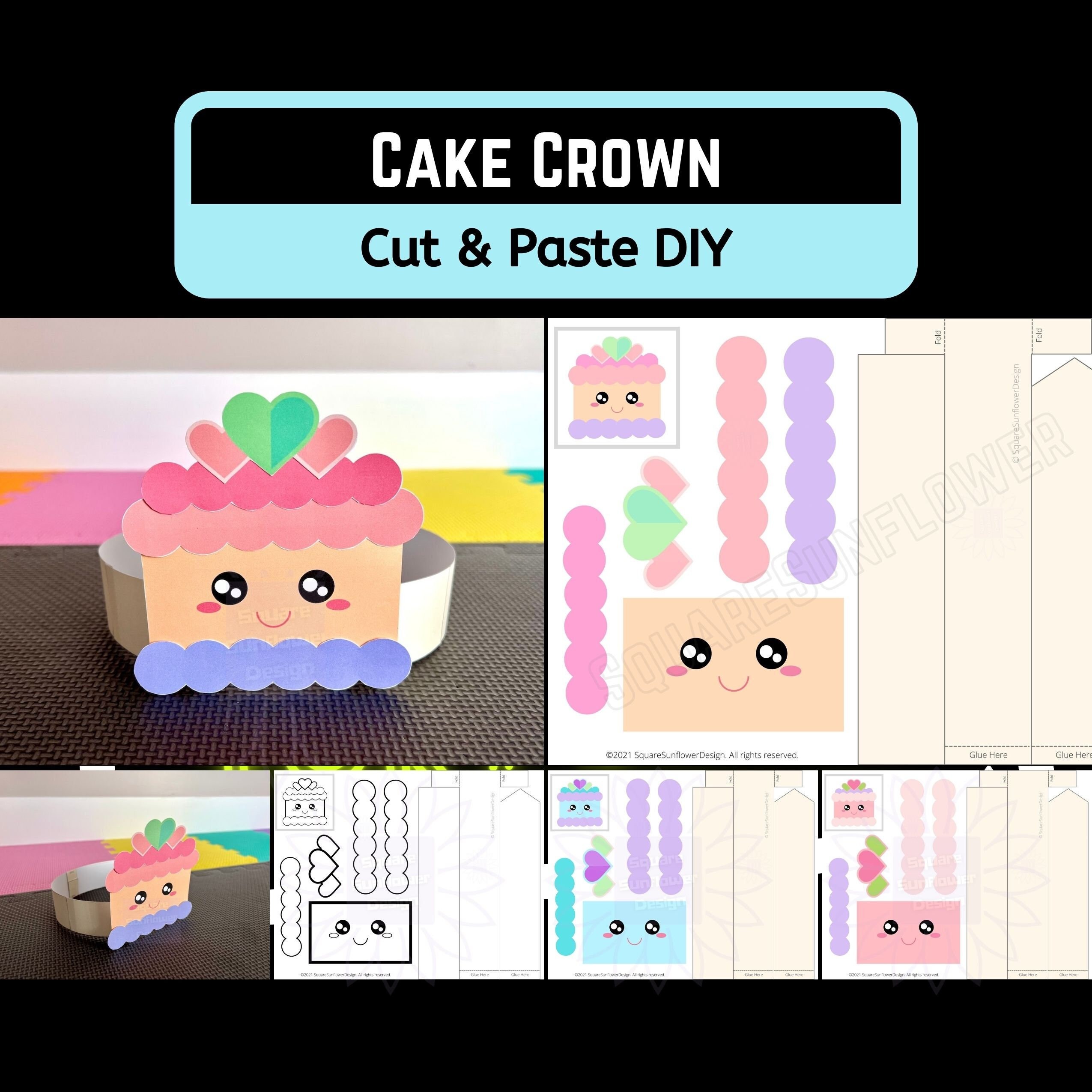 Cake Printable Crown Template Fun Kids Craft Printable Cut and Paste ...