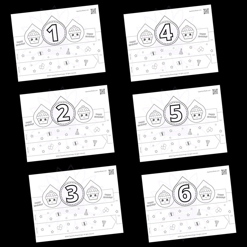 Numbered Birthday Crown Template Preschool Kindergarten Classroom DIY ...