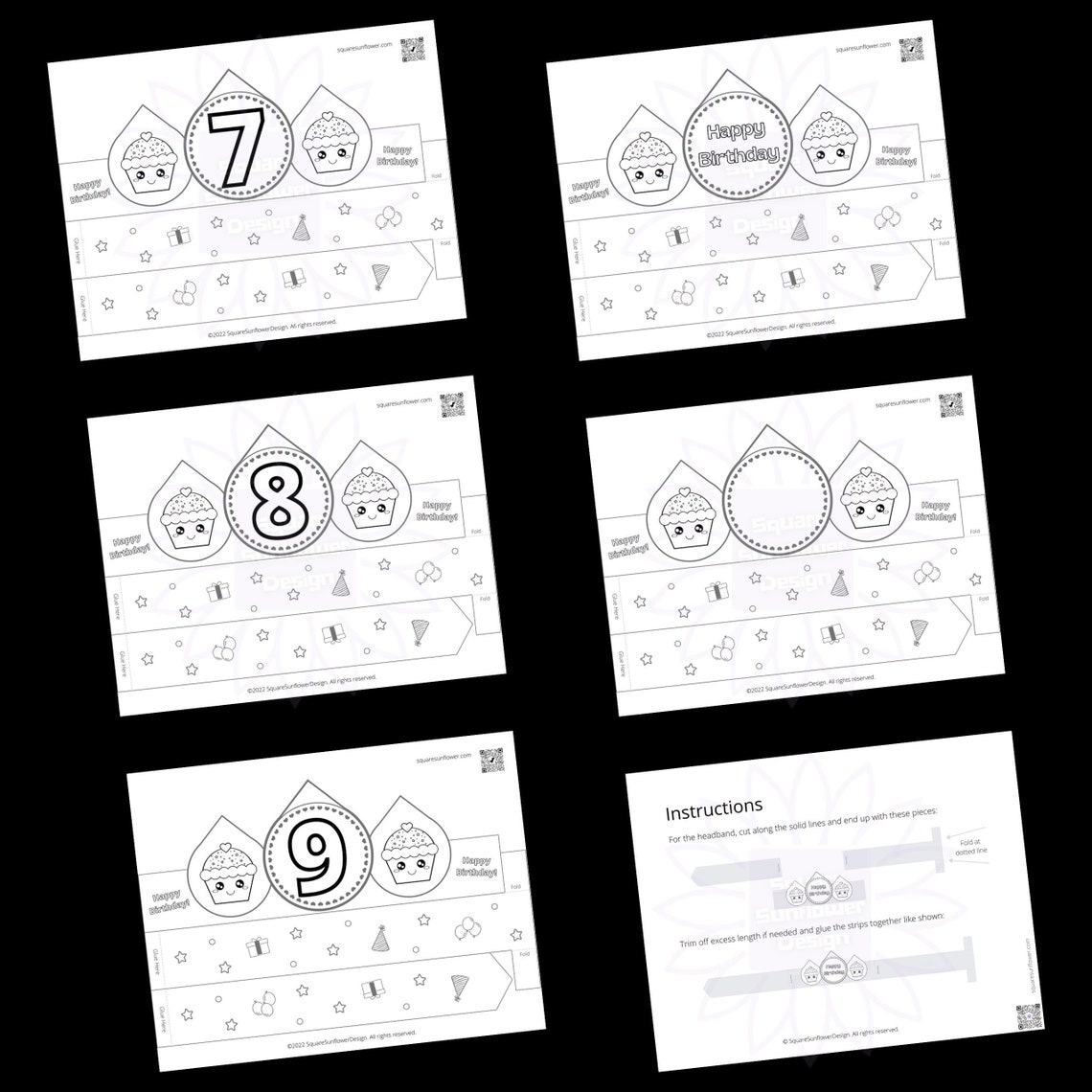 Numbered Birthday Crown Template Preschool Kindergarten Classroom DIY ...