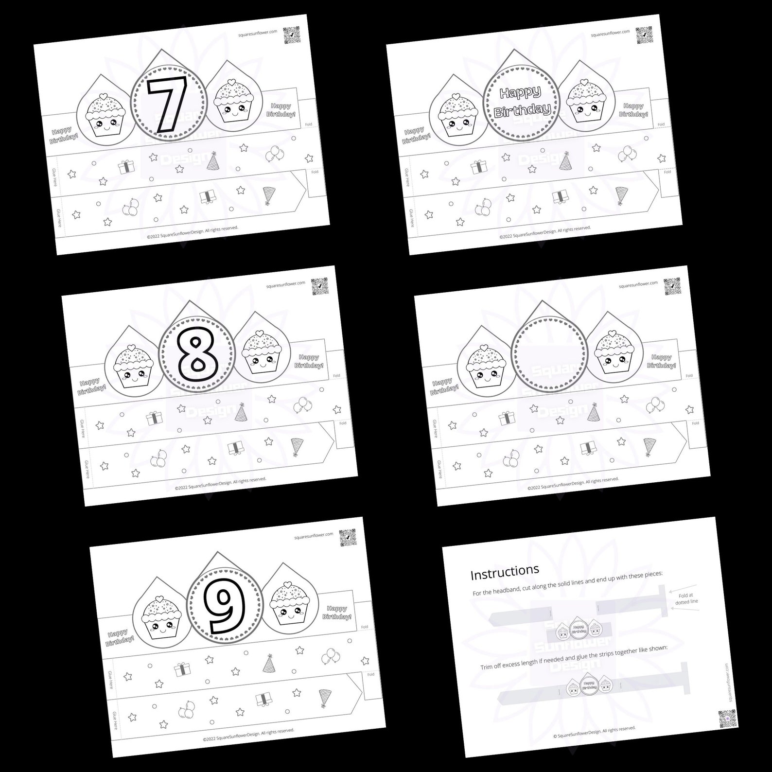 Numbered Birthday Crown Template Preschool Kindergarten Classroom DIY ...